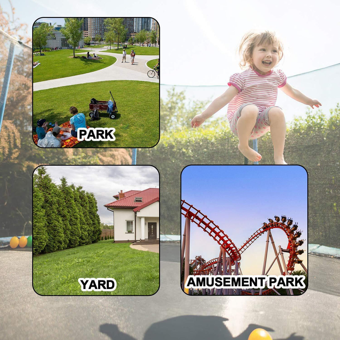 (Out of stock) 10 Feet Outdoor Trampoline Bounce Combo with Safety Enc