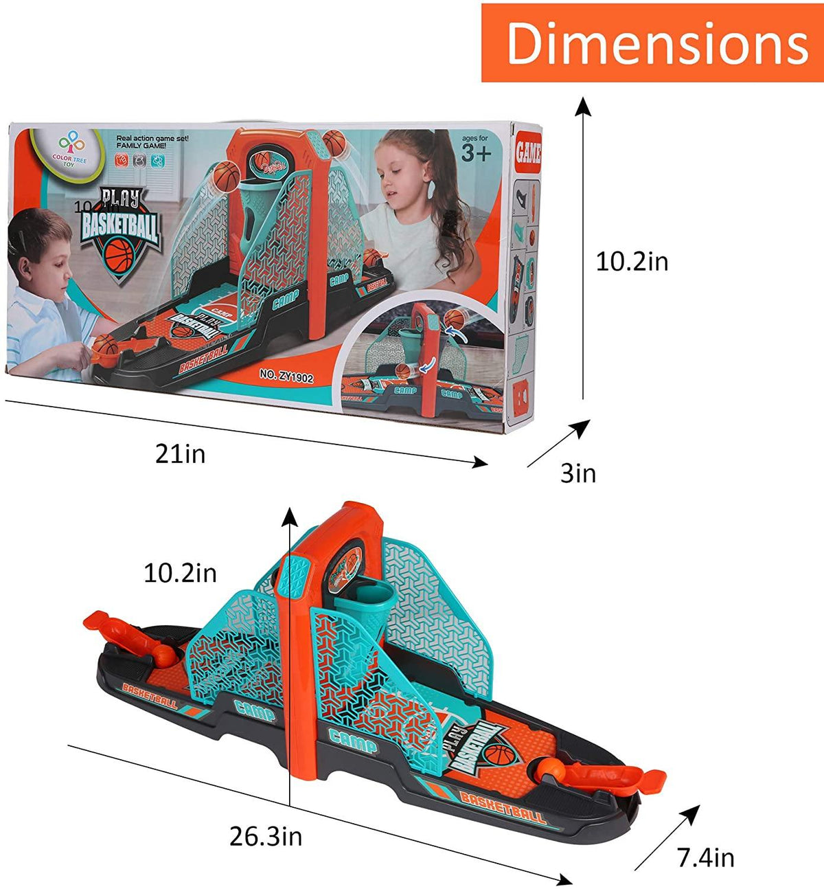 (Out of Stock) Kids Basketball Shooting Game 2-Player Tabletop Hoop Go