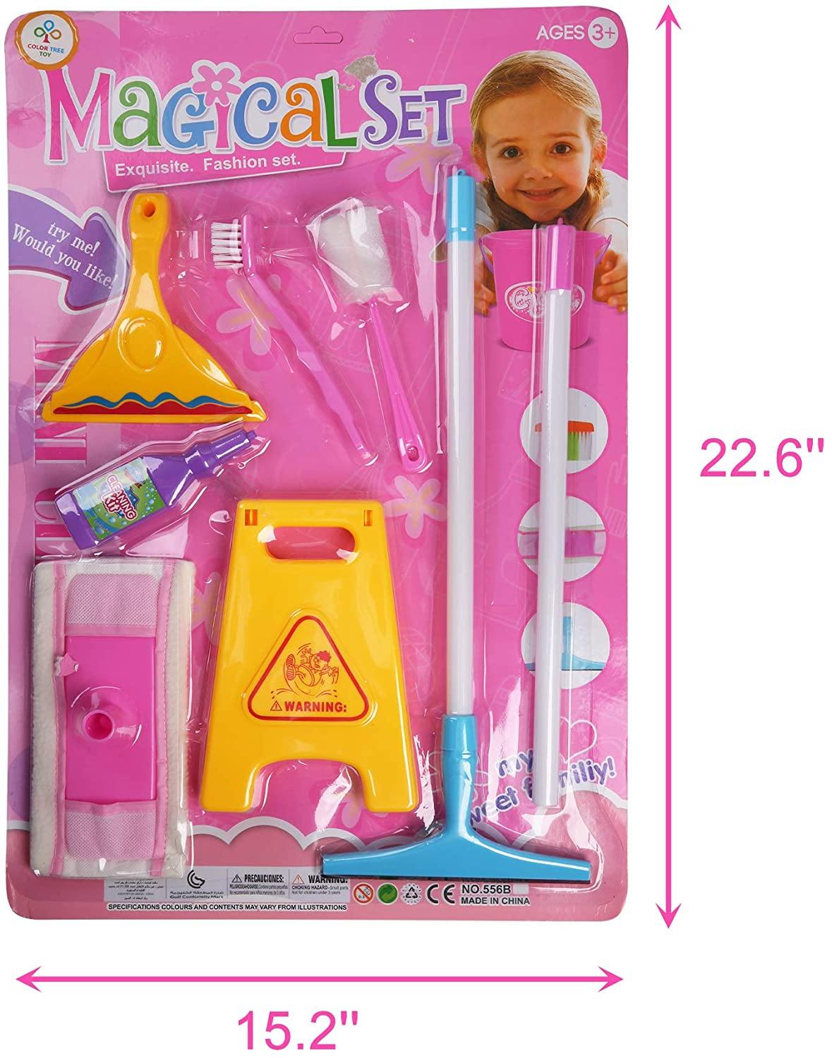 Kids Cleaning Play Set 7 Piece Pretend Play Toy Set Housekeeping Learn