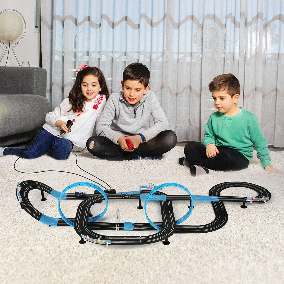 Electric High-Speed Race Car Track Sets Super Loop Speedway w/ Adapter ...