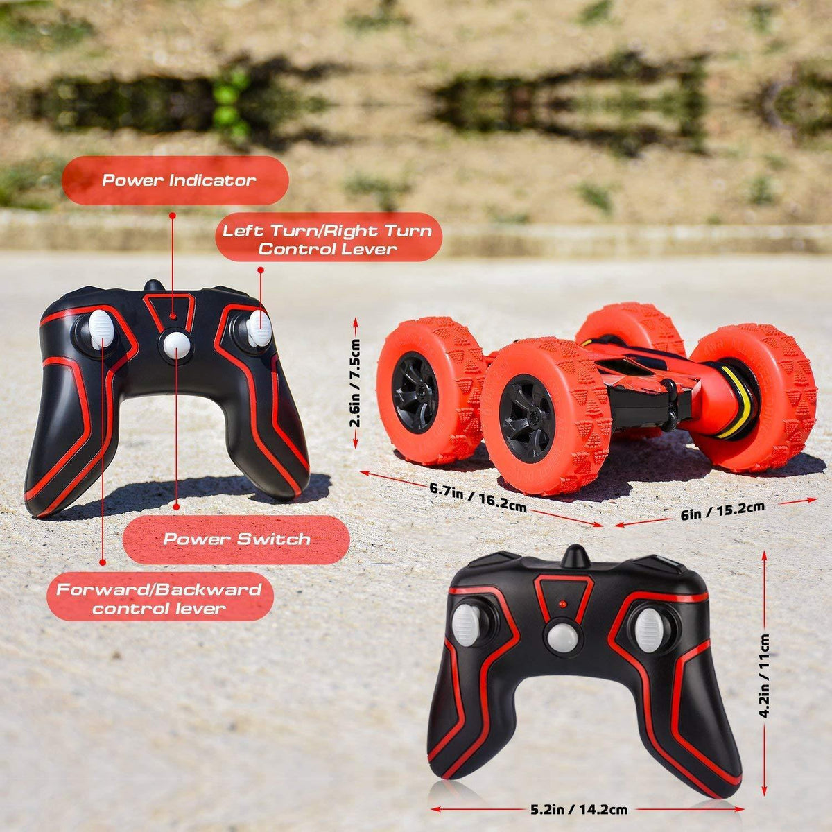 2.4G Stunt RC Car Double Sided Rotating Tumbling 4WD Remote Control ...