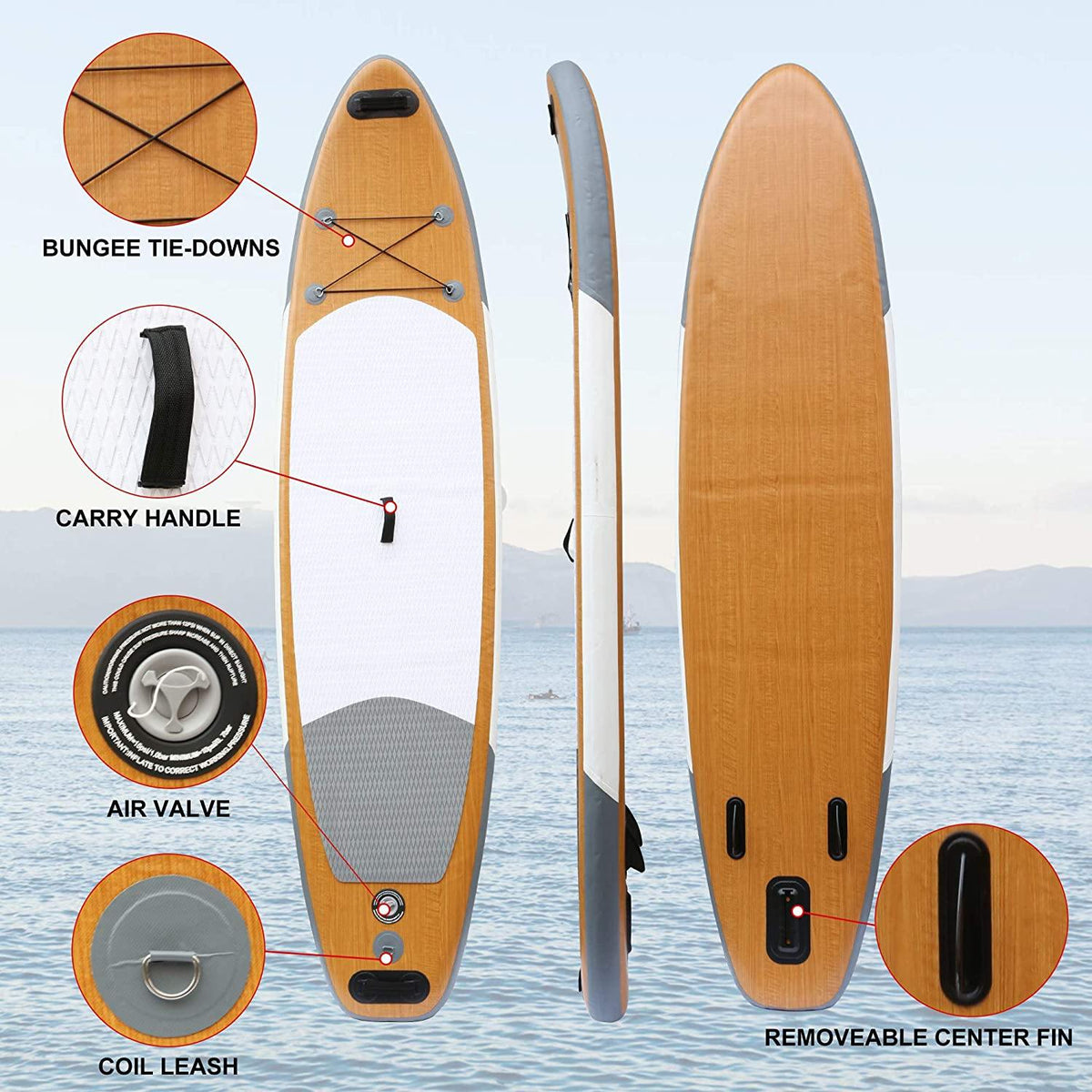 SUP Inflatable Stand Up Paddle Board with ISUP Accessories Backpack Pa