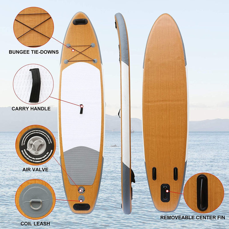SUP Inflatable Stand Up Paddle Board with ISUP Accessories Backpack Pa