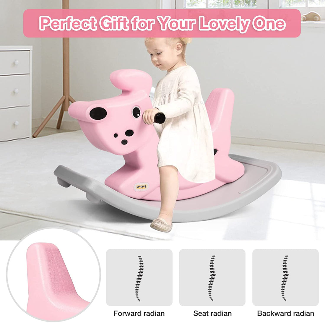 Rocking Horse Outdoor Rocking Toy with Music for Toddler Baby Kids Age