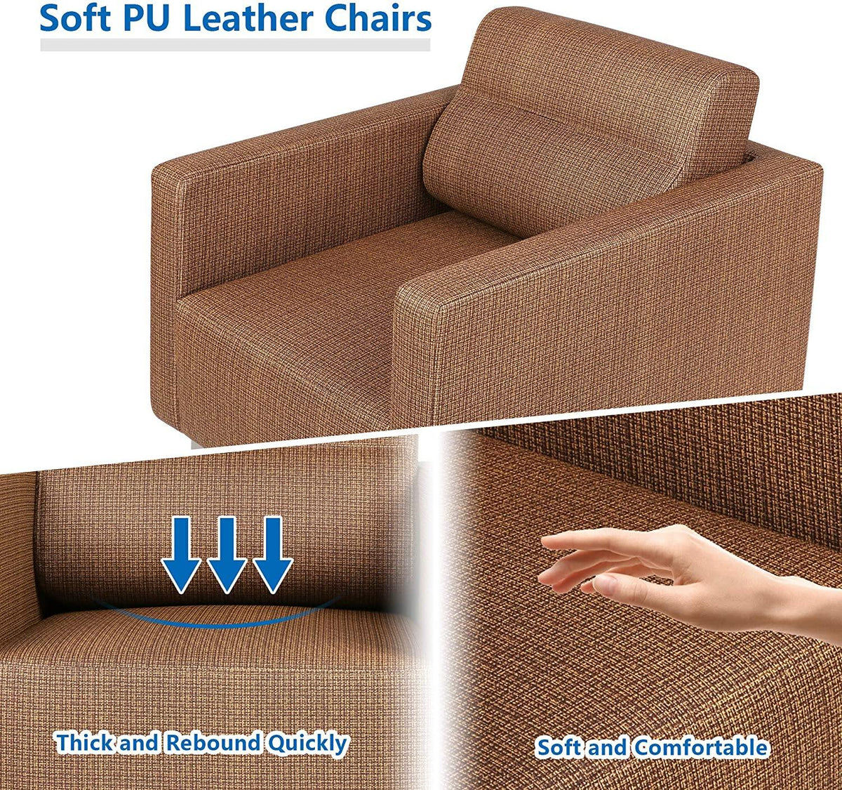 Modern Accent Chair PU Leather Club Sofa Upholstered Arm Chair Leisure