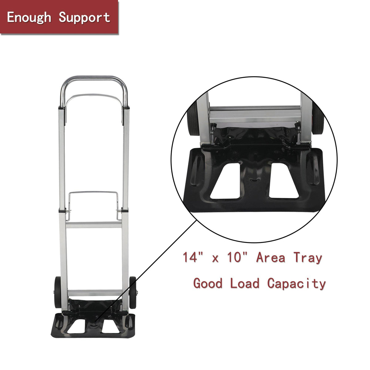 Hand Truck Portable Folding Compact Trolley Heavy-duty Aluminum Luggag