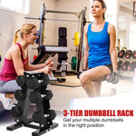 A-Frame Dumbbell Rack Stand Compact 3 Tier Free Weight Steel Dumbbell ...