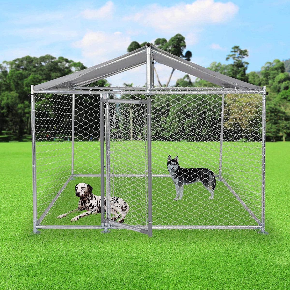 Outdoor Dog Kennel Galvanized Mesh Steel Dog Chain Link Fence Playpen ...