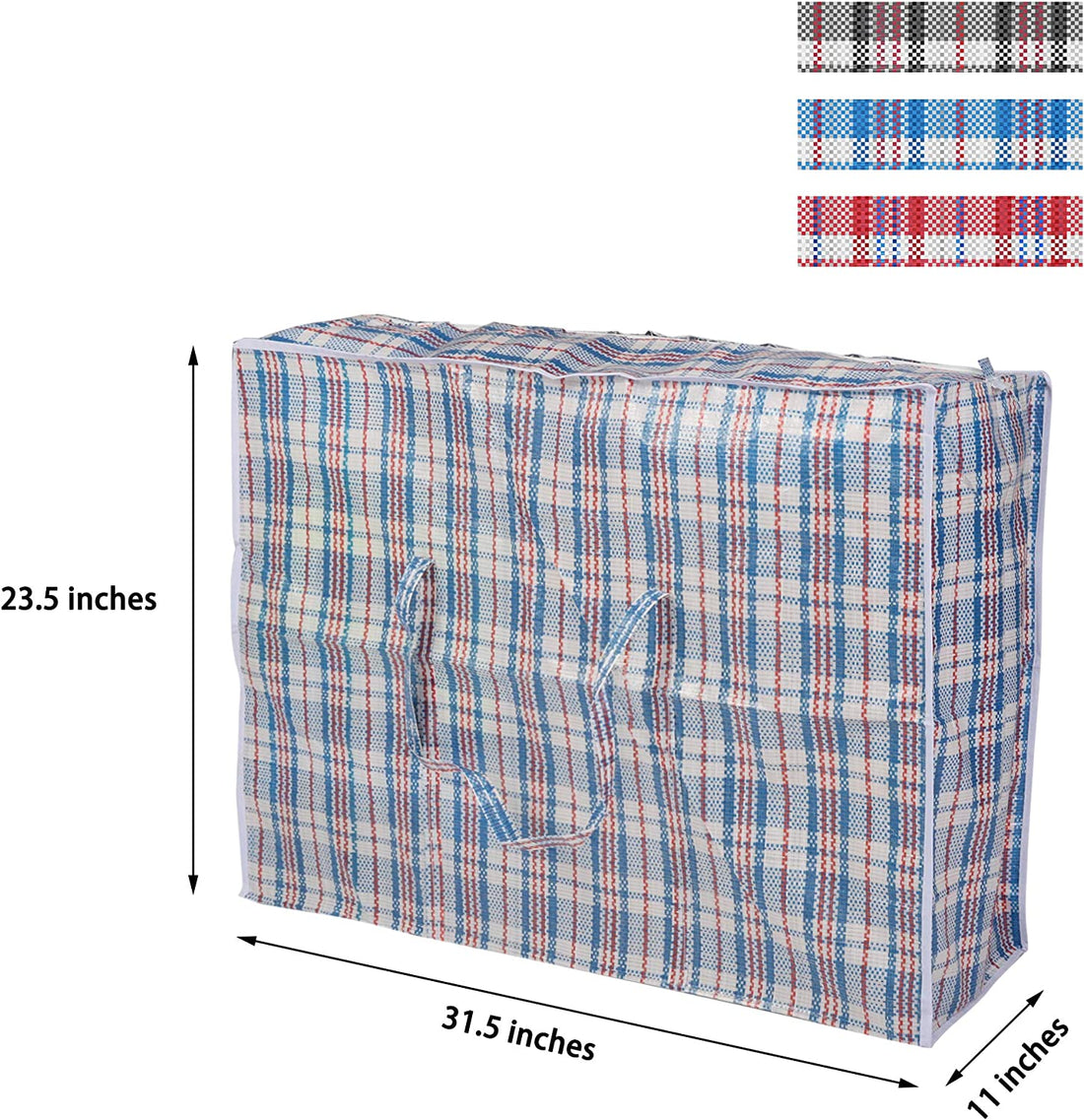 3PC Plastic Woven Storage Bag Moving Tote Clothes Laundry Travel Organ