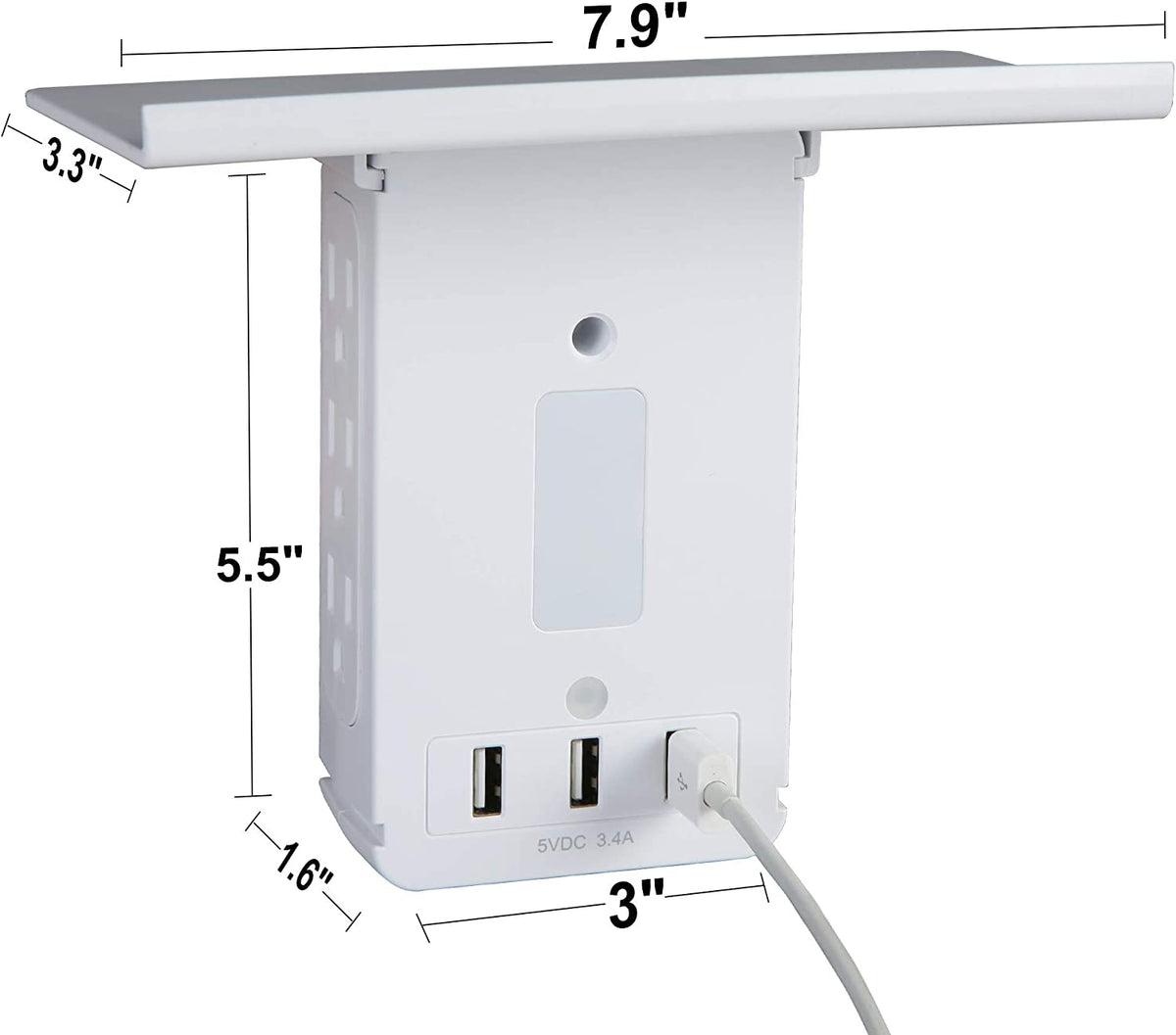 Wall Outlet Extender-2 Pack Surge Protector 15 A Multifunctional Outle