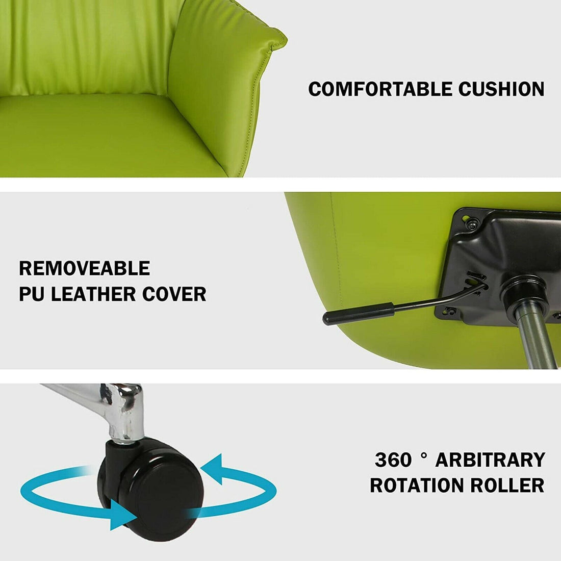 Low Back Swivel Chair for Desk With Adjustable Height Handle Office Ar