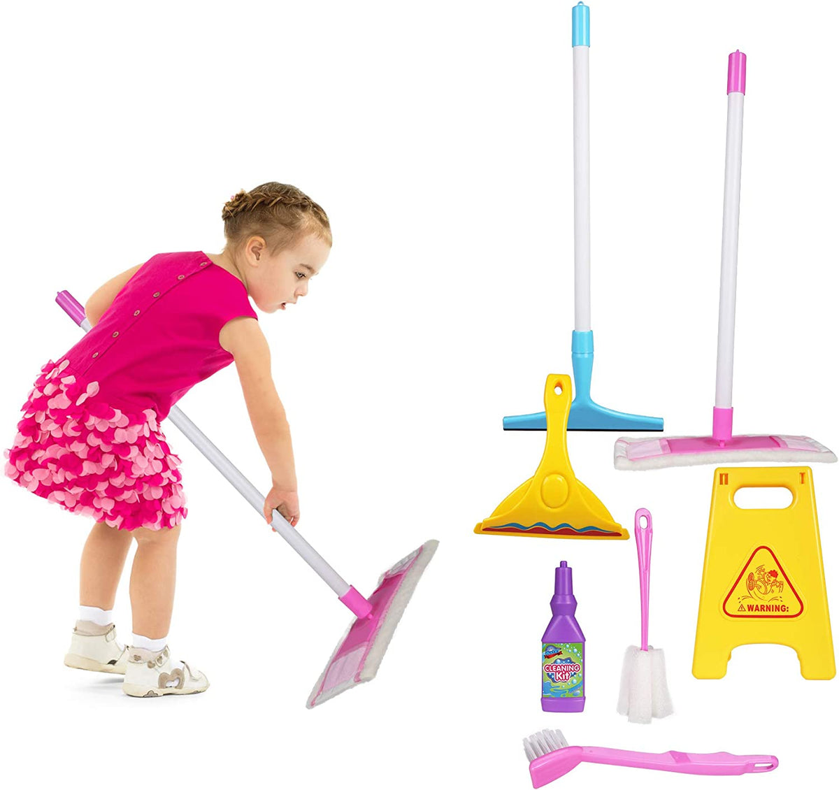 Kids Cleaning Play Set 7 Piece Pretend Play Toy Set Housekeeping ...