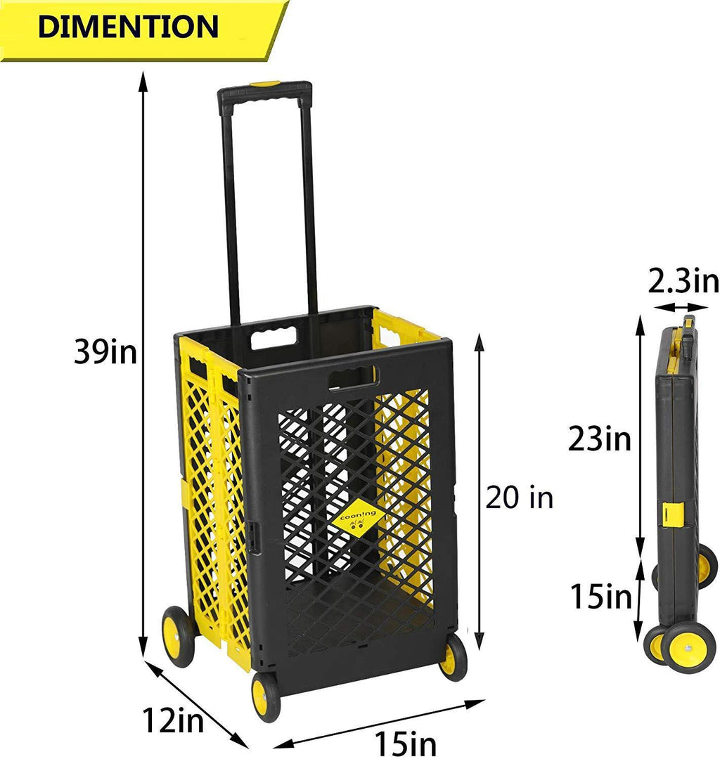 Foldable Rolling Cart with Wheels, Portable Updated Utility Tools Roll