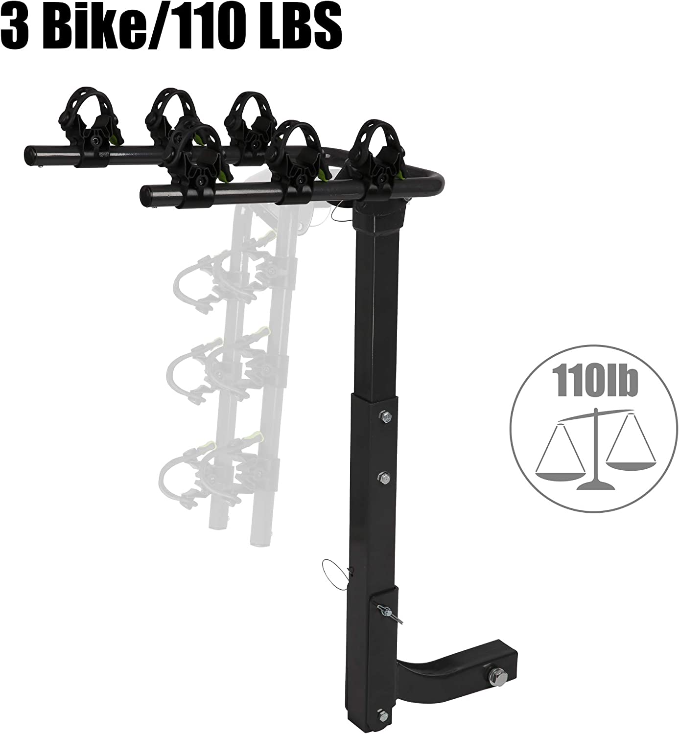 3 Bike Rack Bicycle Carrier Racks Hitch Mount for Car 2" Hitch Receive