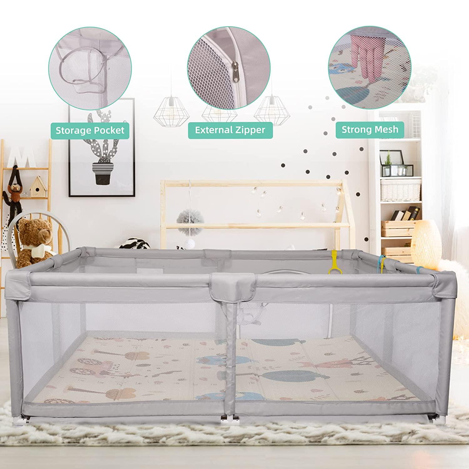 (Out of Stock) Portable Large Baby Playpen Fence Play Yards (71"x59")