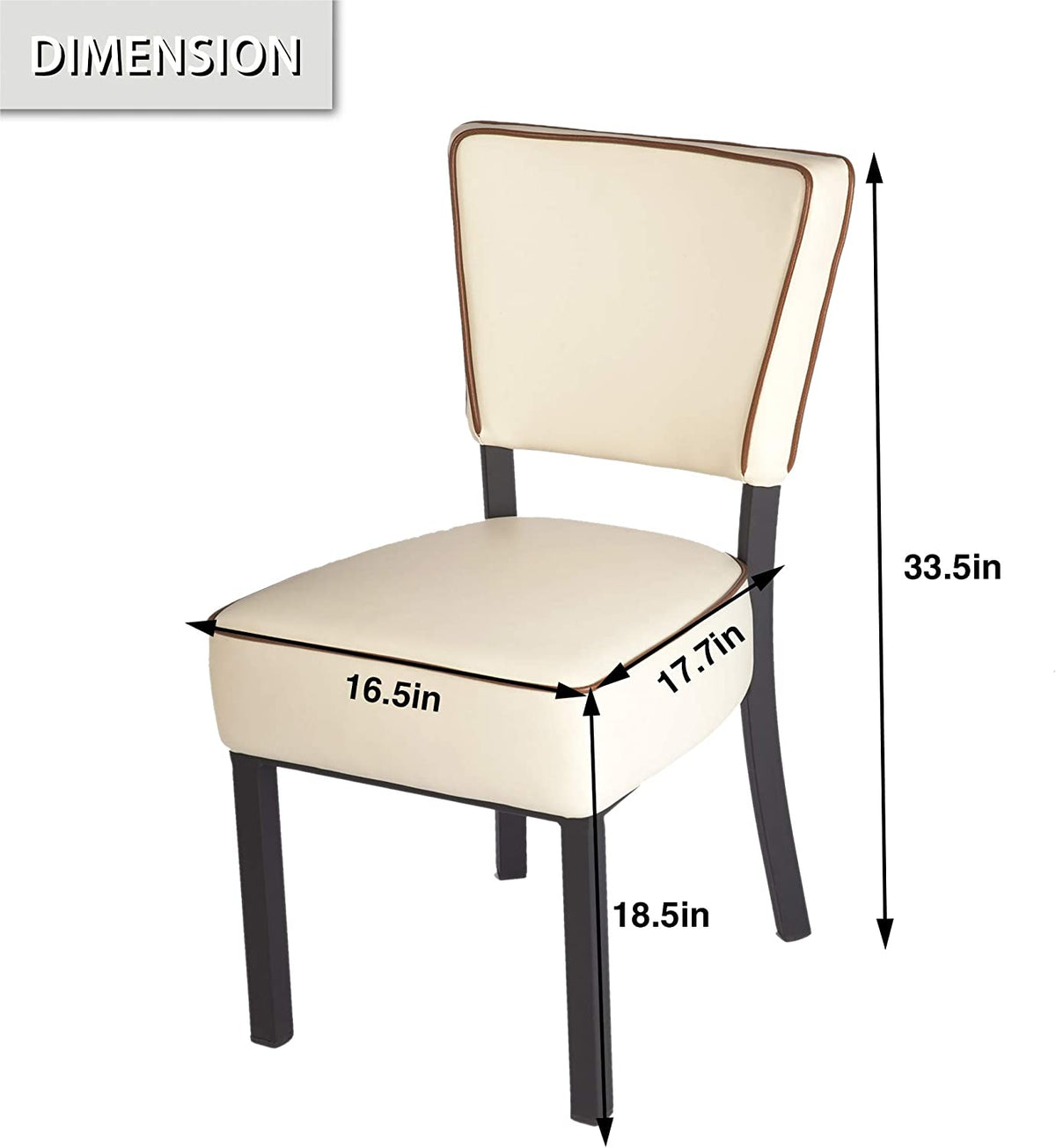 Leather Side Chair Set of 2 Kitchen Dining Room Chairs w/ Thick Uphols