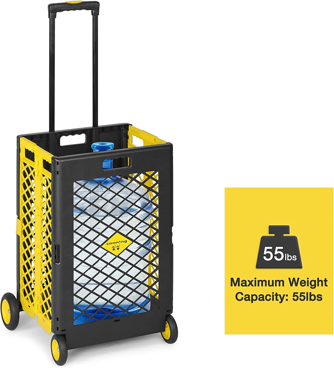 55L Foldable Rolling Cart with Wheels, Portable Updated Utility Tools