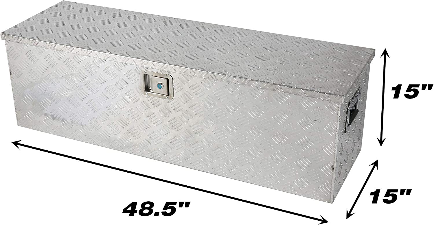 Heavy Duty 48.5"x 15"x 15" Aluminum Truck Tool Box Trailer Pickup Tool