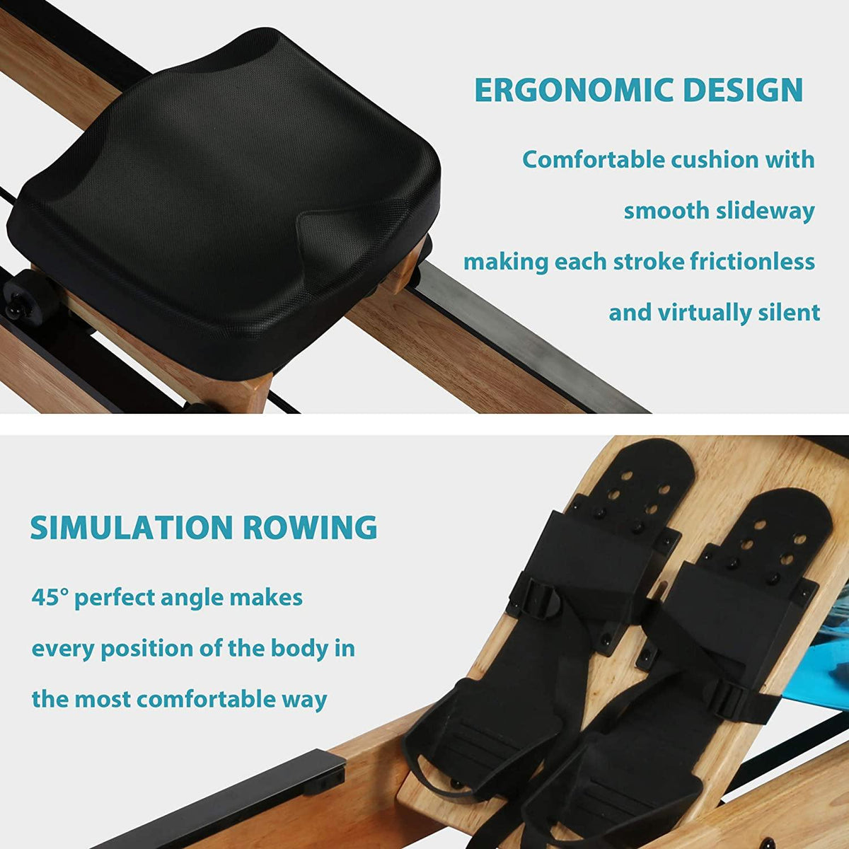 (Out of Stock) Water Rowing Machine Indoor Natural Wooden Water Resist